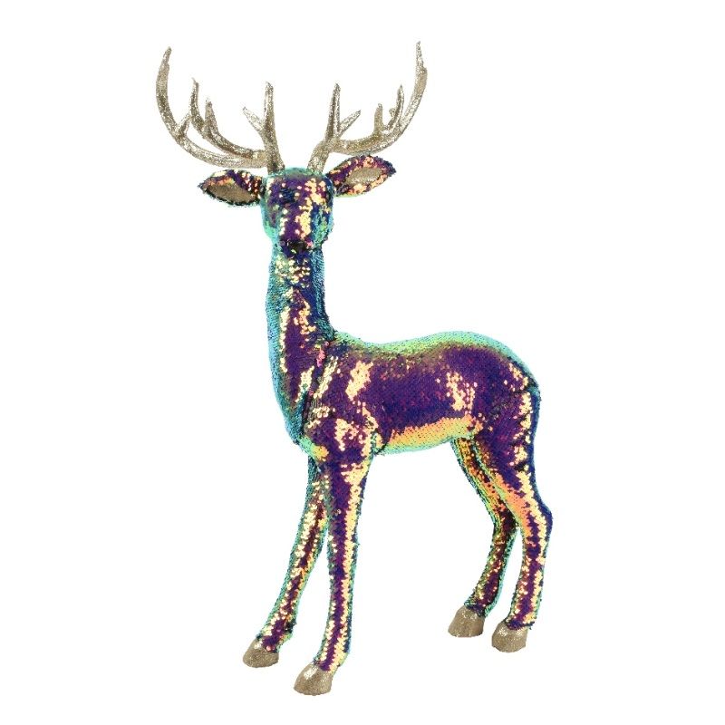 Iridescent Deer Ornament with Glitter 70cm - [ERROR] 'category' record ...