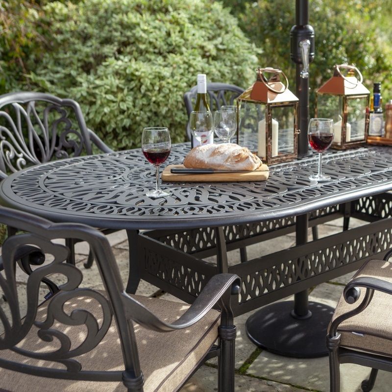 Amalfi 6 Seat Oval Set - Bronze - Dining Sets - Arboretum Garden Centre