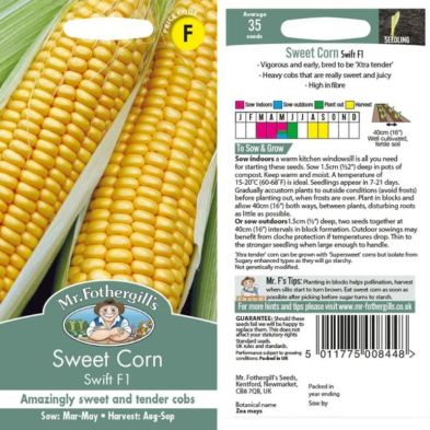 Mr Fothergill's Sweet Corn Swift F1 - Vegetable Seeds - Arboretum ...