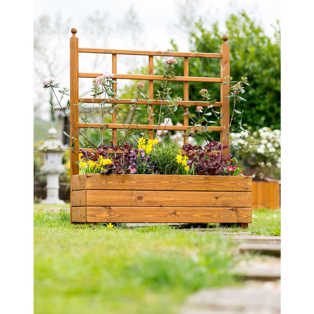 Skye Trellis Planter - Medium -- (FSC) - Trough Planter - Polhill Garden Centre