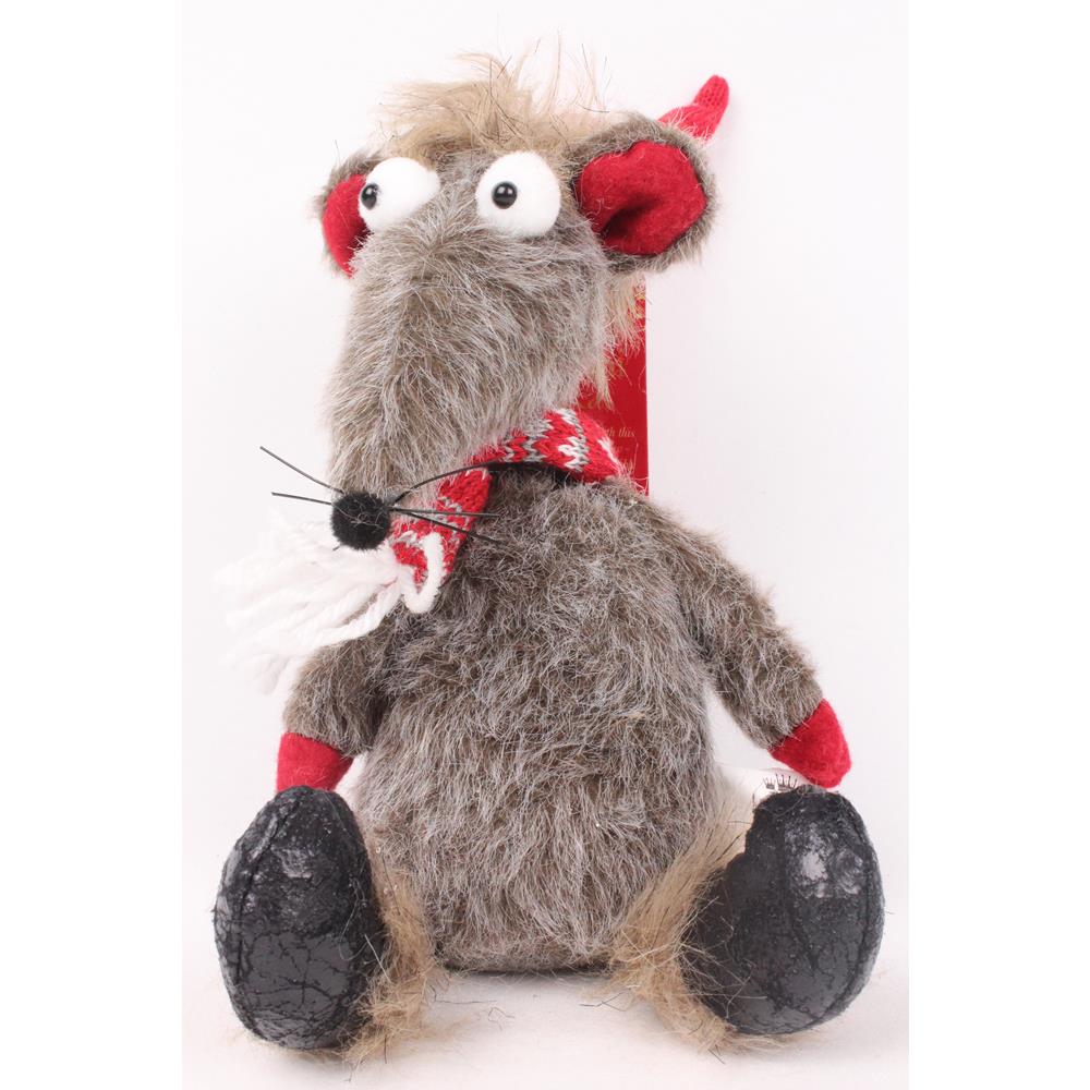 Remi Rat - Grey - Indoor Christmas Decorations - Polhill Garden Centre