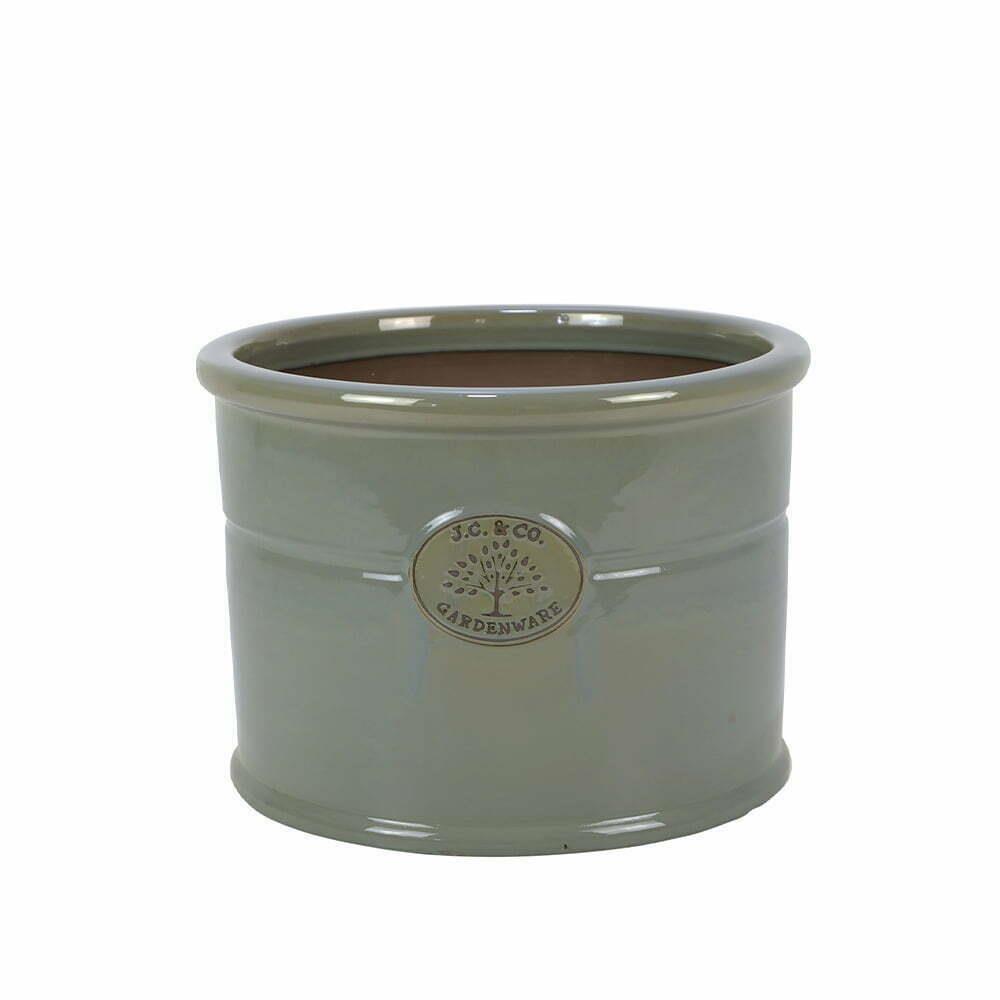 JC & Co Antique Grey Cylinder 37cm - Ceramic Pots - Polhill Garden Centre