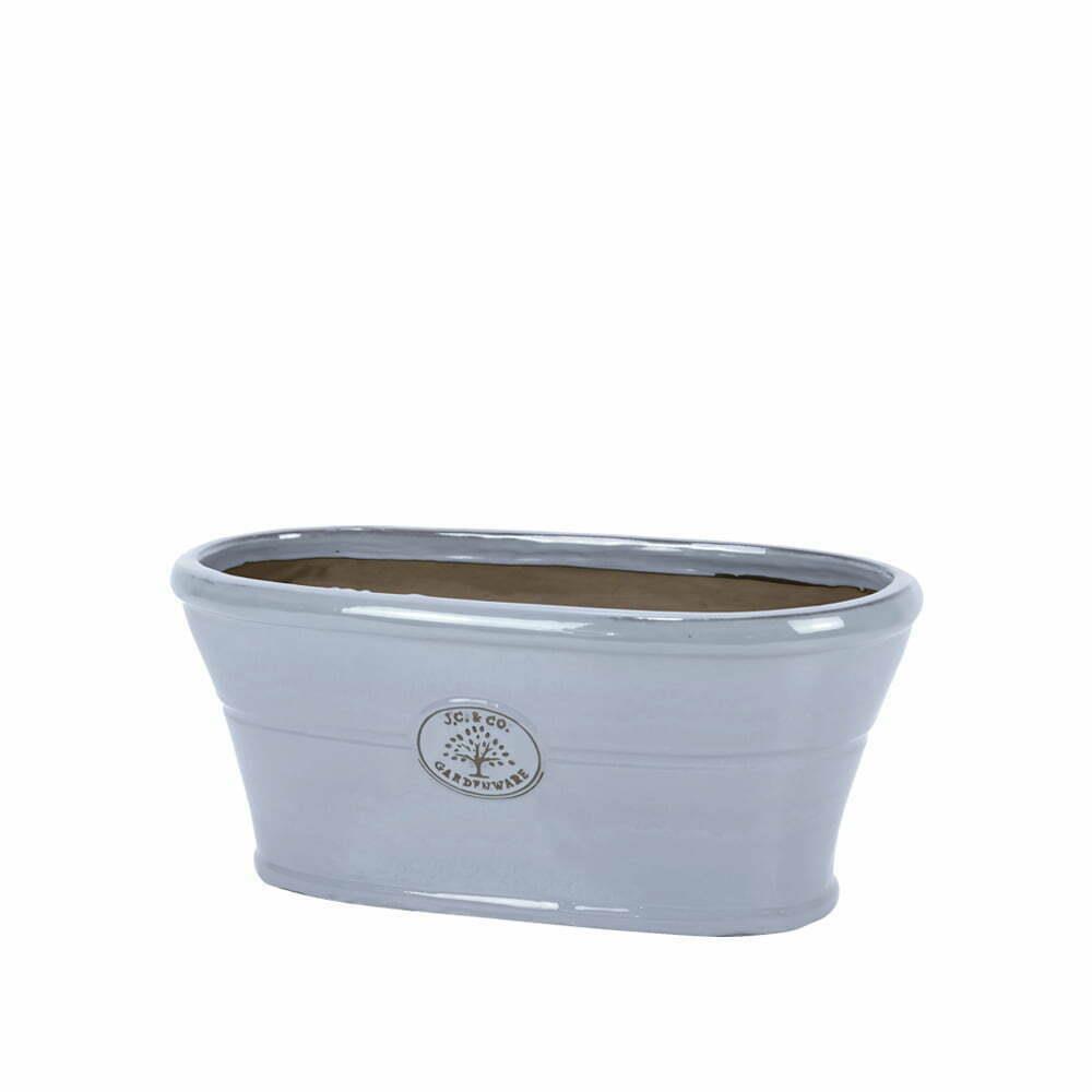 JC & Co Sky Blue Oval Trough 31cm - Trough Planter - Polhill Garden Centre